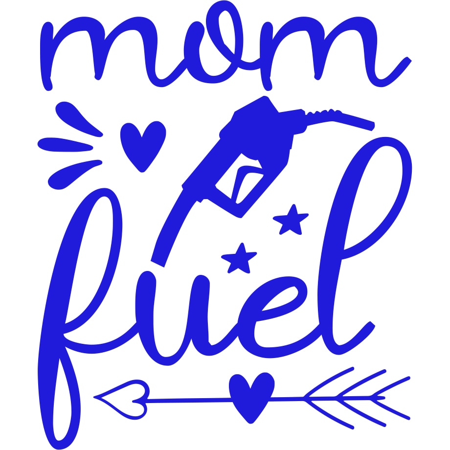 Sticker decorativ pentru perete, Mom fuel, 30x45cm, albastru - eMAG.ro