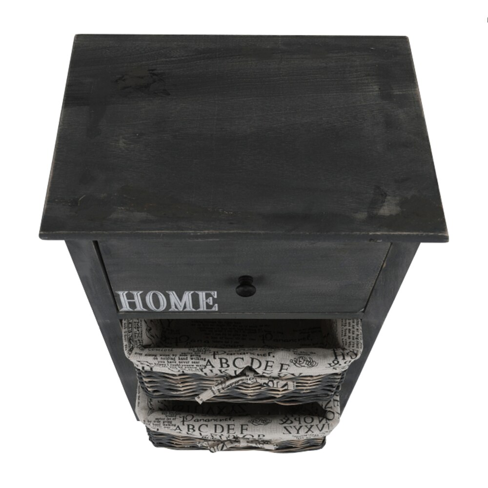 Comoda 2 cosuri rachita 1 sertar lemn gri Darkie 40x29x63 cm - eMAG.ro