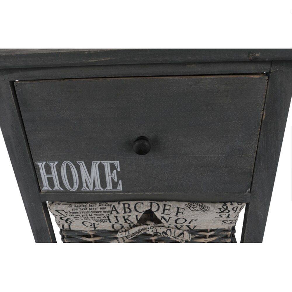 Comoda 2 cosuri rachita 1 sertar lemn gri Darkie 40x29x63 cm - eMAG.ro