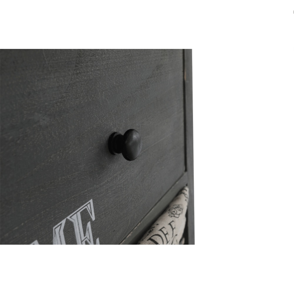 Comoda 2 cosuri rachita 1 sertar lemn gri Darkie 40x29x63 cm - eMAG.ro