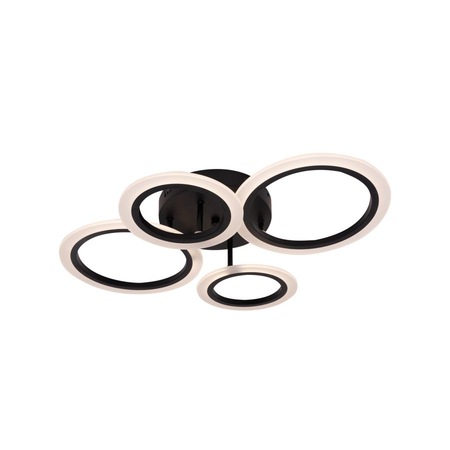 Lustra Led Cerc cu Telecomanda, 76W, Dimabila, Acril Exterior, Negru ...