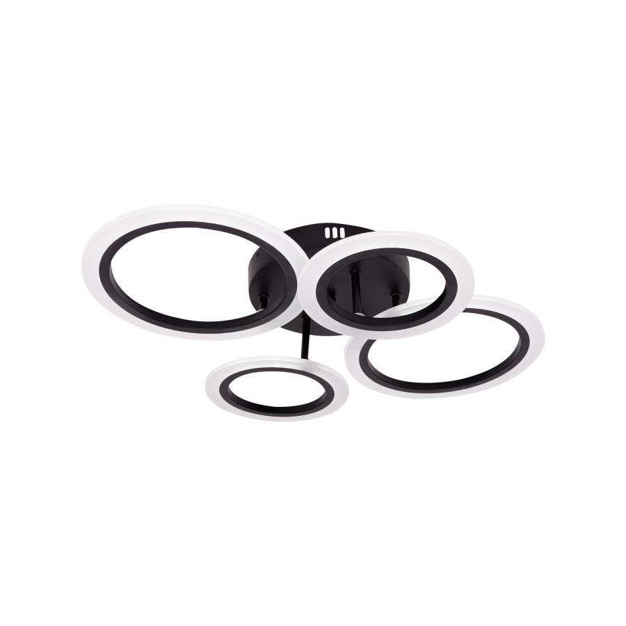 Lustra Led Cerc cu Telecomanda, 76W, Dimabila, Acril Exterior, Negru ...