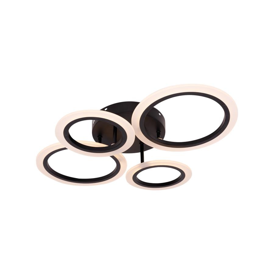 Lustra Led Cerc cu Telecomanda, 76W, Dimabila, Acril Exterior, Negru ...