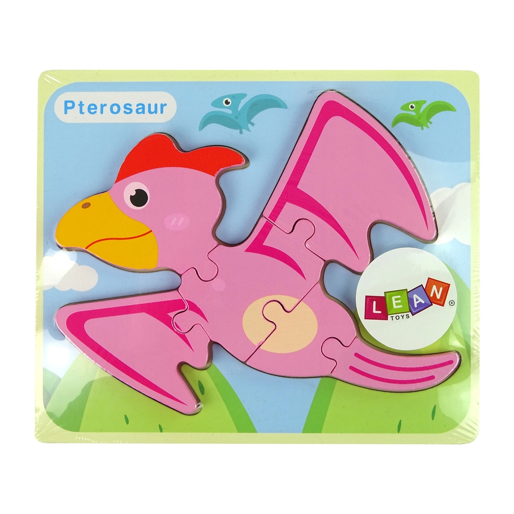 Пъзел Lean Toys, птеродактил, дърво, 3 години+, многоцветен - eMAG.bg