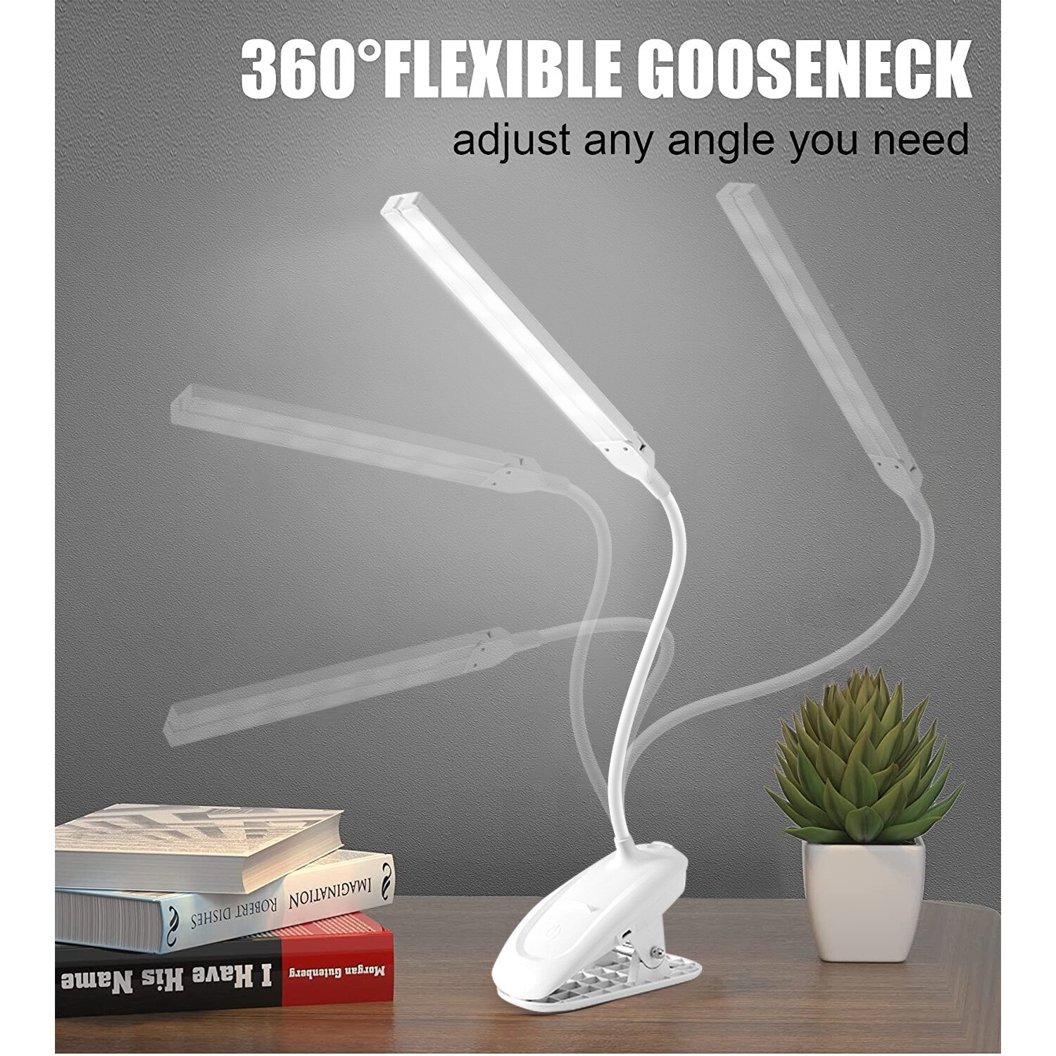 Veioza de birou LED, Ainoya, Lumina reglabila, Alb - eMAG.ro