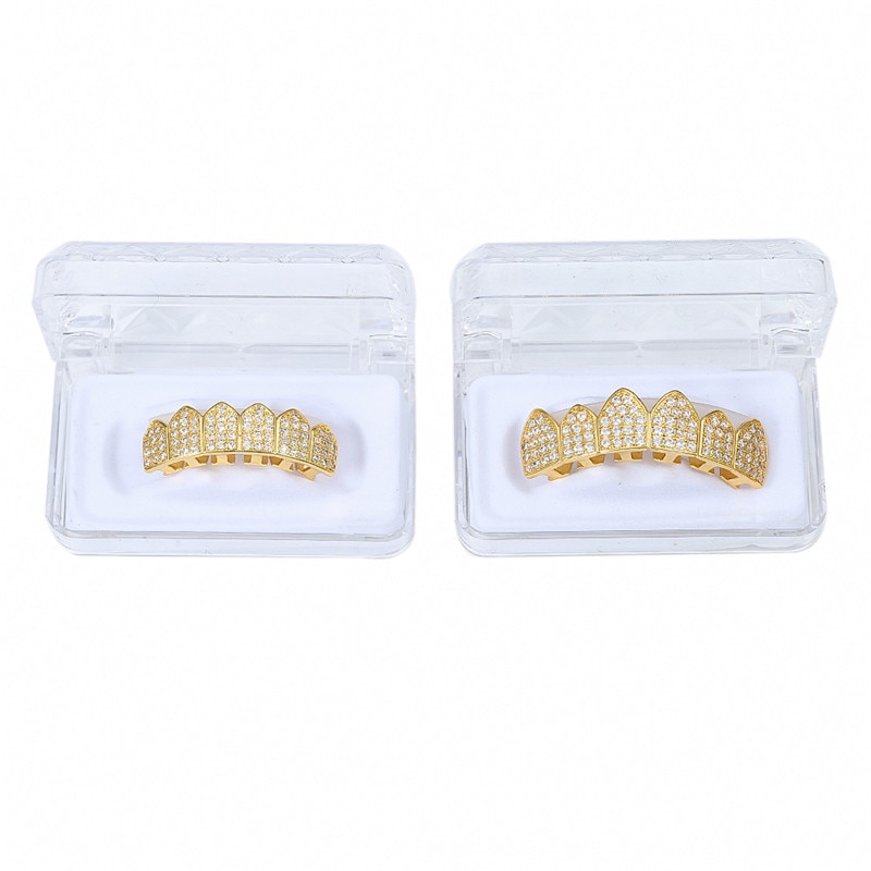 Set de doua fatete pentru dinti, superior si inferior, model Grillz Hip ...