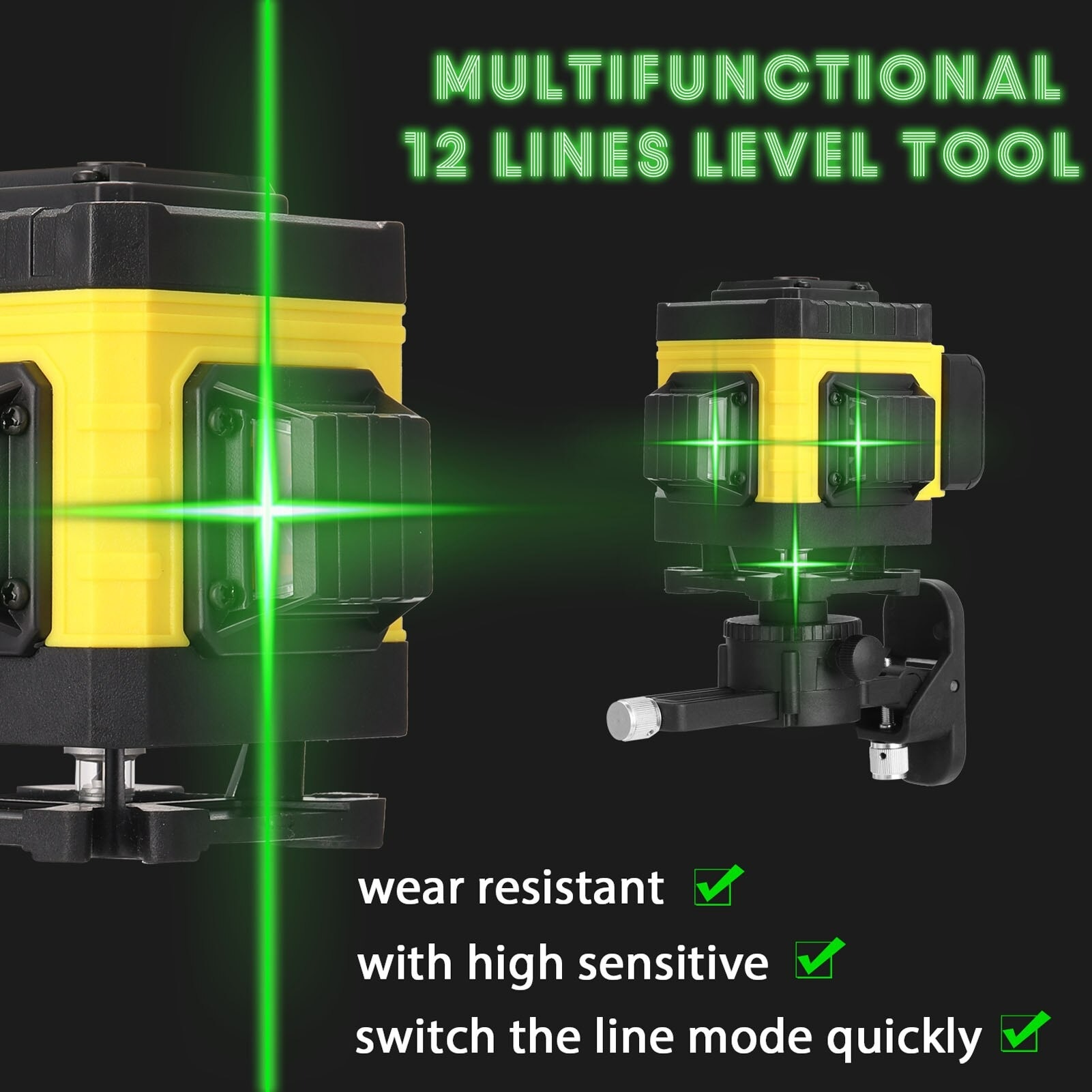 Nivela laser pentru constructii cu trepied, 3D, 12 linii, rotativ - eMAG.ro