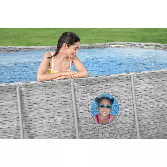 Piscina Bestway, Power Steel Swim Vista Series Oval Pool Set, 4.27m x 2.50m x 1.00m - eMAG.ro