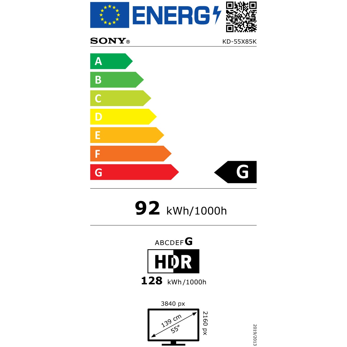 Телевизор Sony LED 55X85K, 55" (139 см), Smart Google TV, 4K Ultra HD ...
