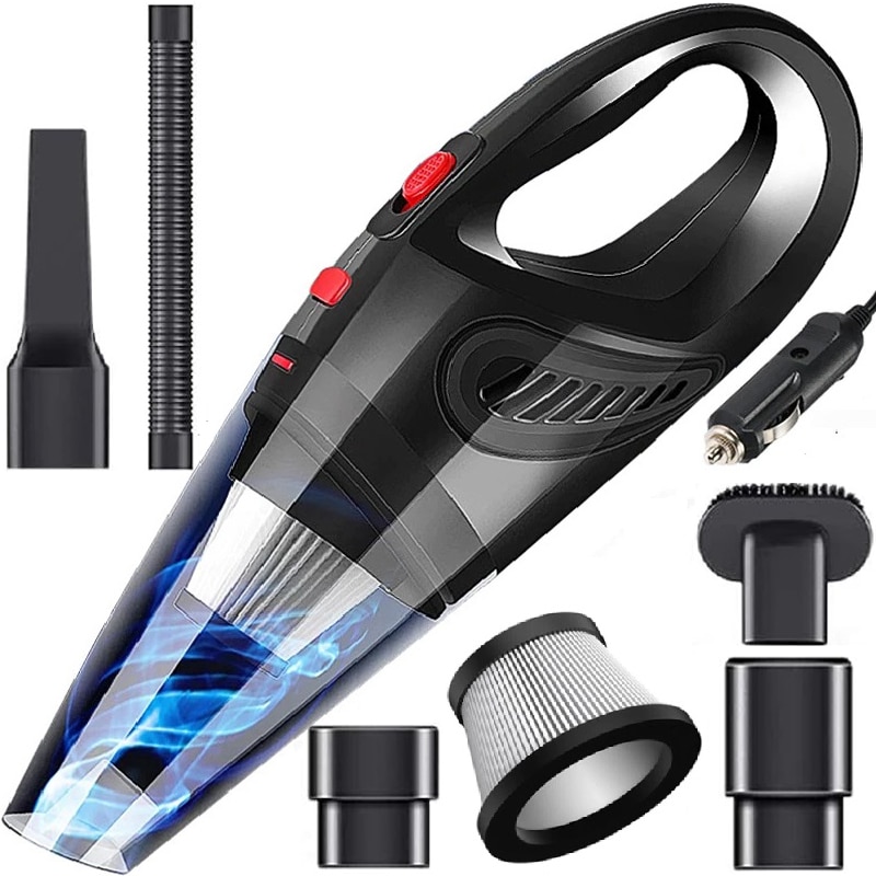 Aspirator auto, Filtru HEPA, 120W, 4 capete de aspirare, 37.5x15.5 cm ...