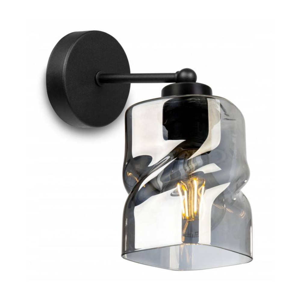 Aplica Art-Deco de perete, Light Home, Metal/Sticla, 230V, LED, Negru ...