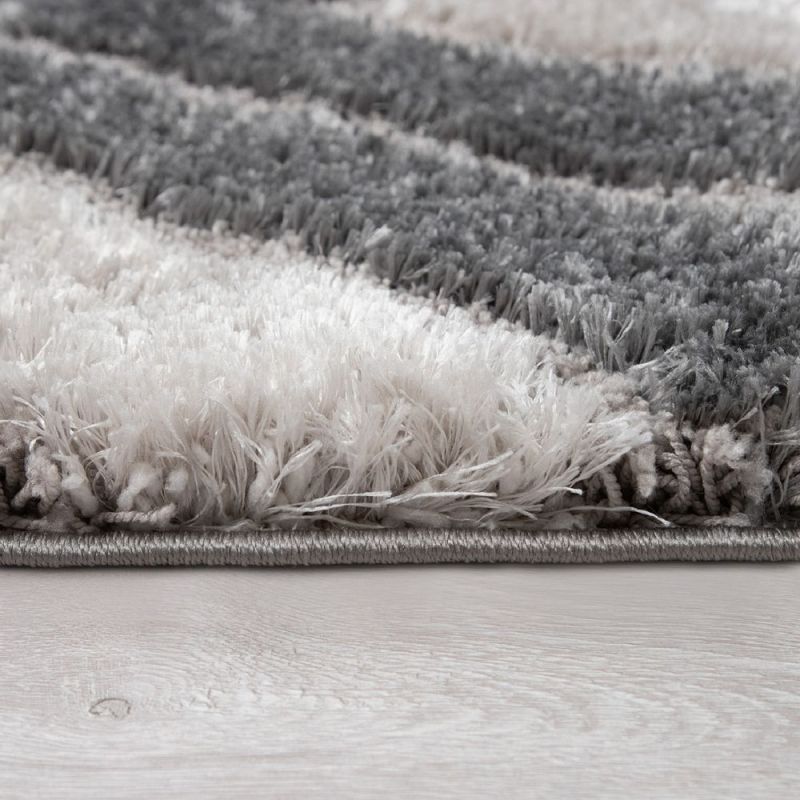 Covor Bontos Hochflor cu model in forma de romb gri, dimensiuni 160x230 ...