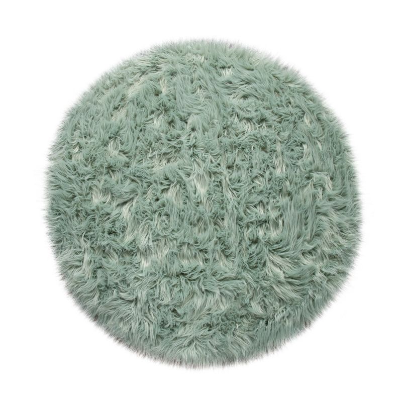 Covor de design, model 19366, forma rotunda de 60 cm, Verde menta - eMAG.ro
