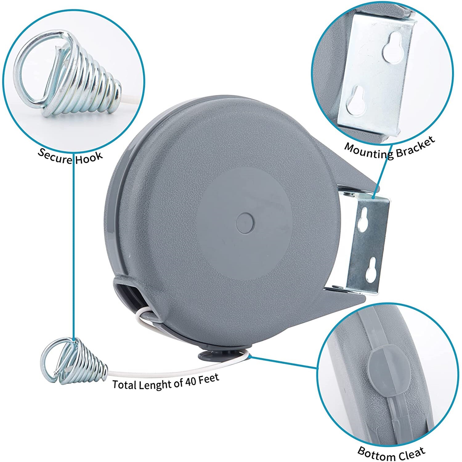 Sfoara retractabila pentru uscat rufe, MorFansi, Linie de spalat rufe ...