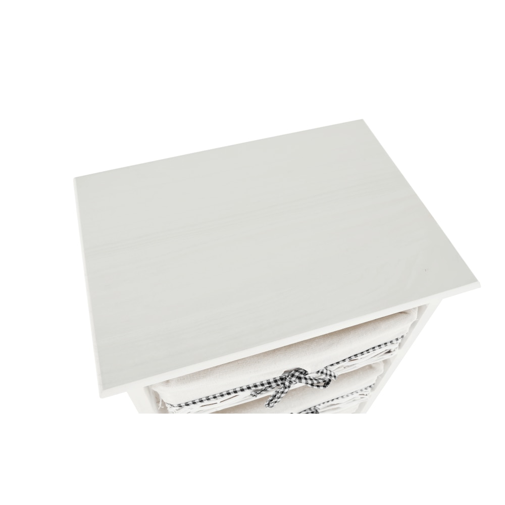 Comoda din lemn 3 cosuri rachita alb antichizat Ruby 40x29x57 cm - eMAG.ro