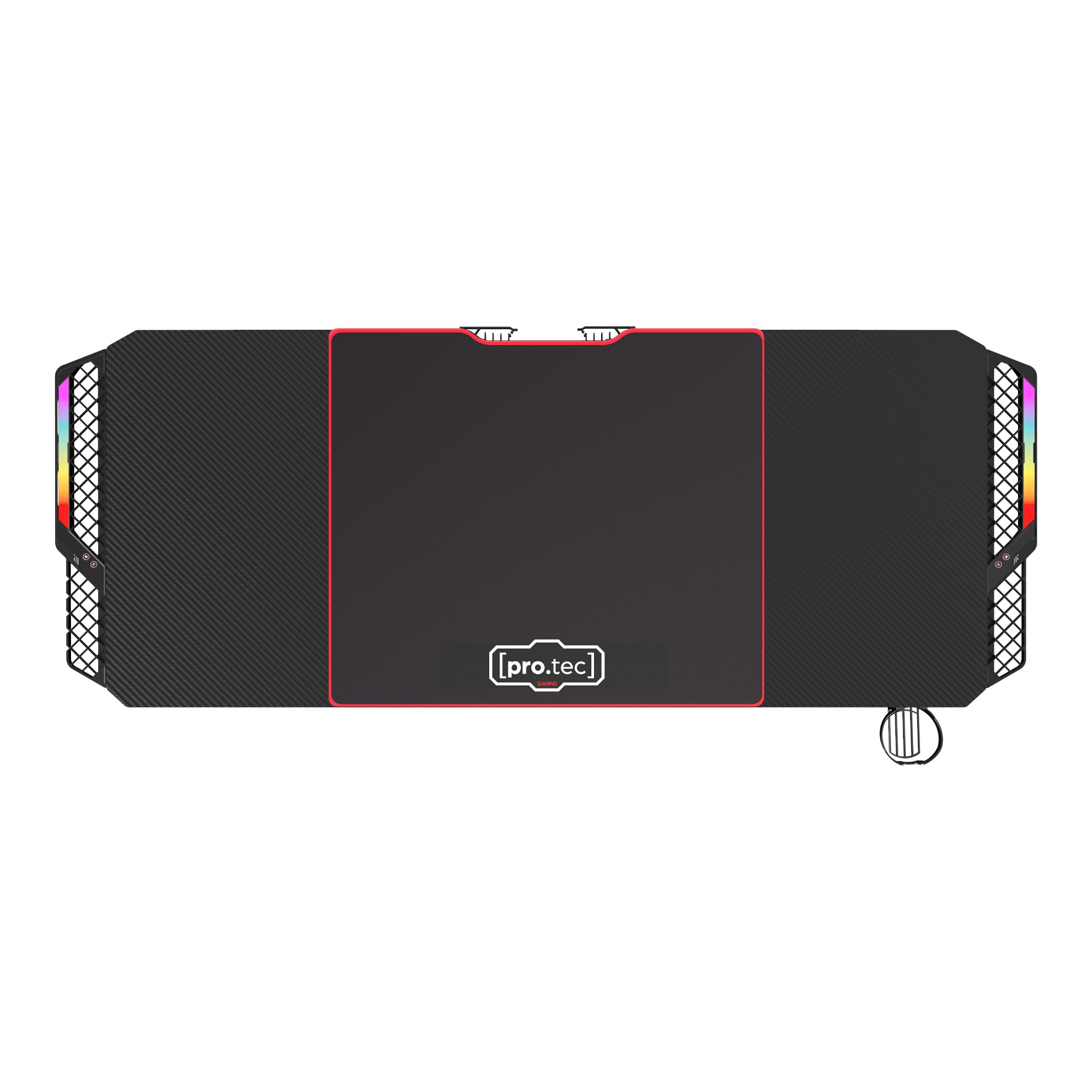 Masa gaming, pro.tec, Stockton, 156 x 60 x 75 cm, otel/PAL, negru cu ...