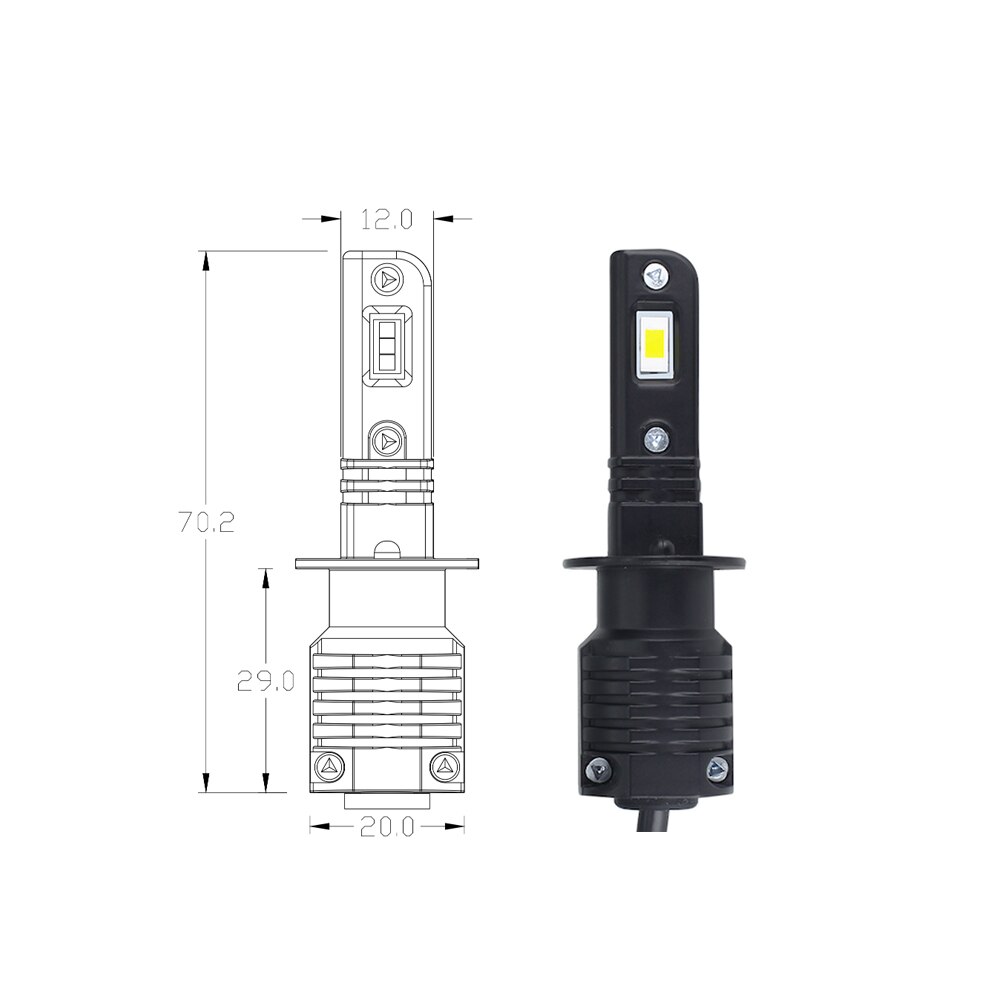 Set 2 bucati becuri H1 LED 4000LM lumini de ceata si Headlight - eMAG.ro