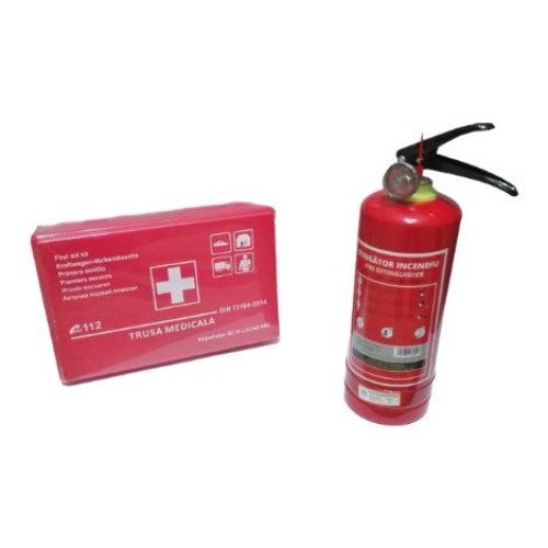 Kit siguranta auto omologat R.A.R., Extinctor auto cu manometru ...
