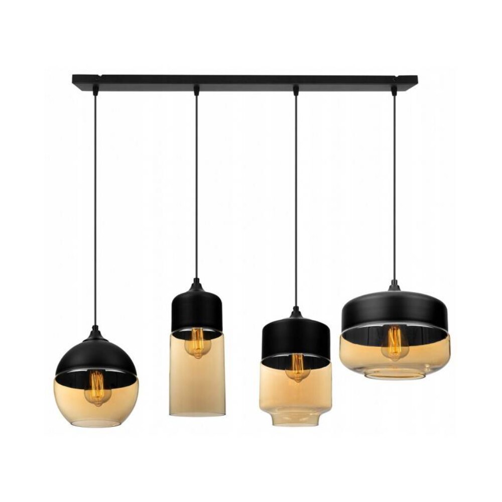 Lampa Loft abajururi asimetrice, Light Home, Metal/Sticla, E27, LED ...