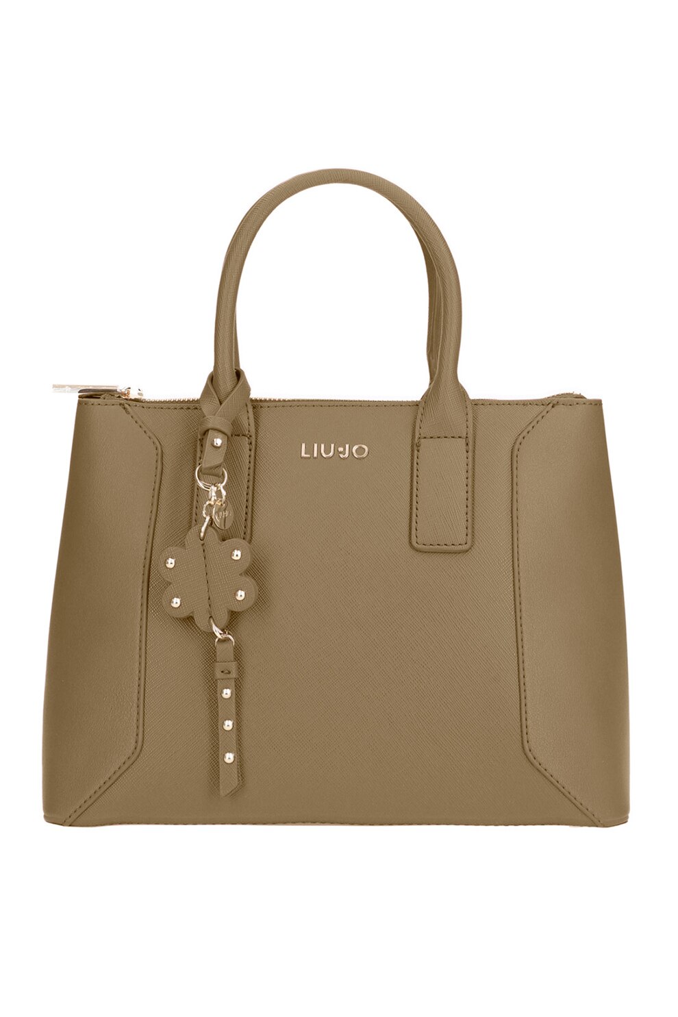 Liu Jo, Geanta de piele ecologica cu bareta de umar si logo, Kaki - eMAG.ro