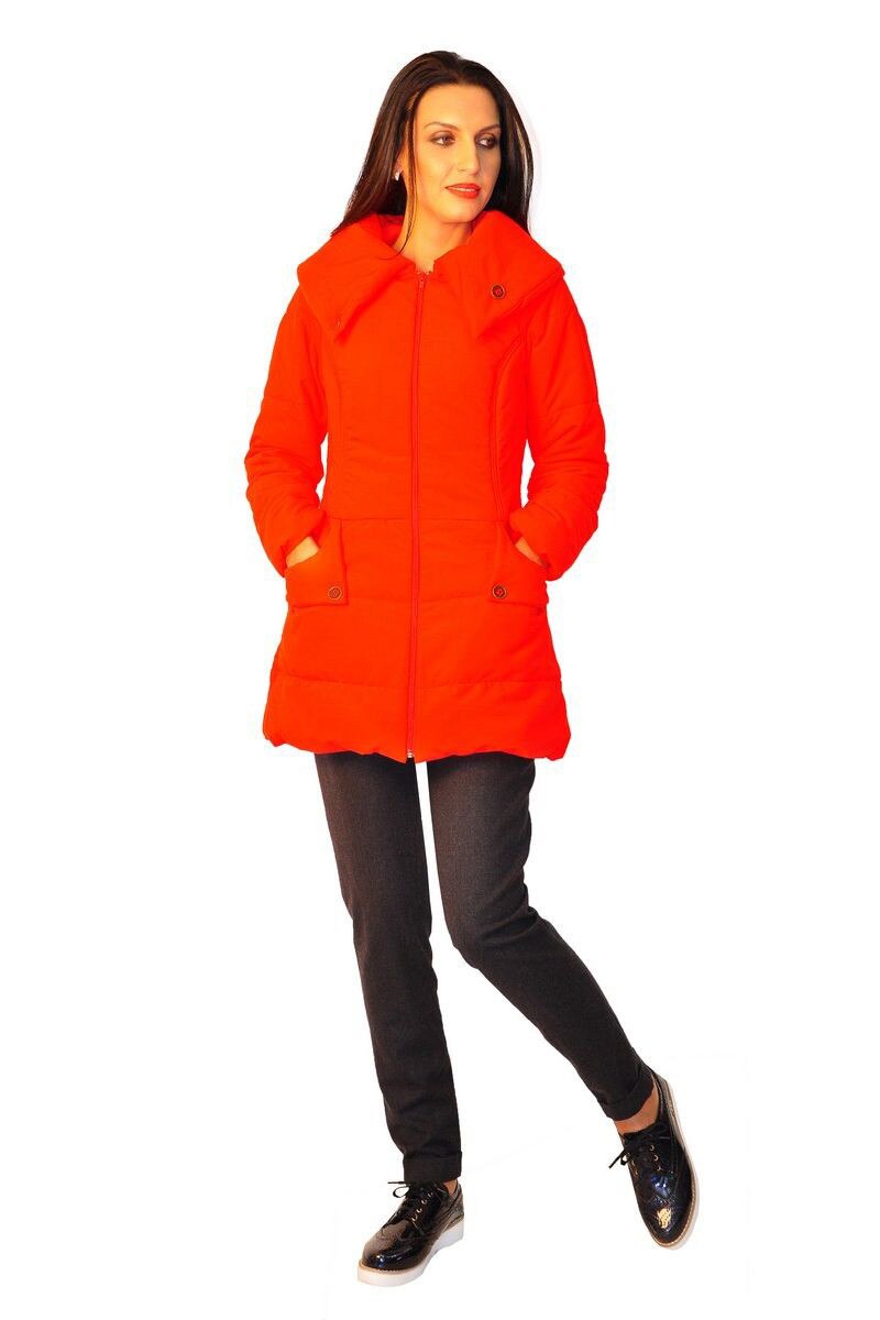Geaca rosie lunga de dama RVL, 46 - eMAG.ro