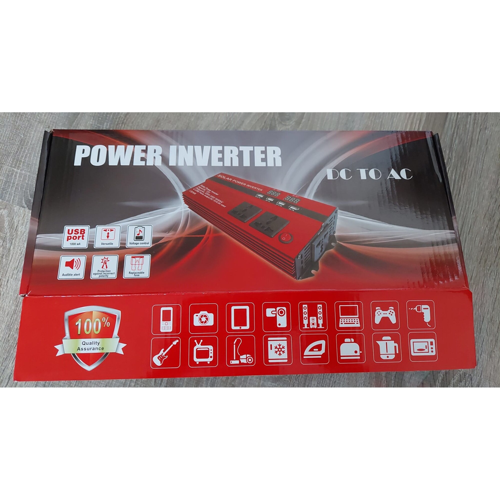 Invertor Auto Solar 2000W, 12V, Display Dublu cu 4 Mufe USB, 2 Iesiri ...