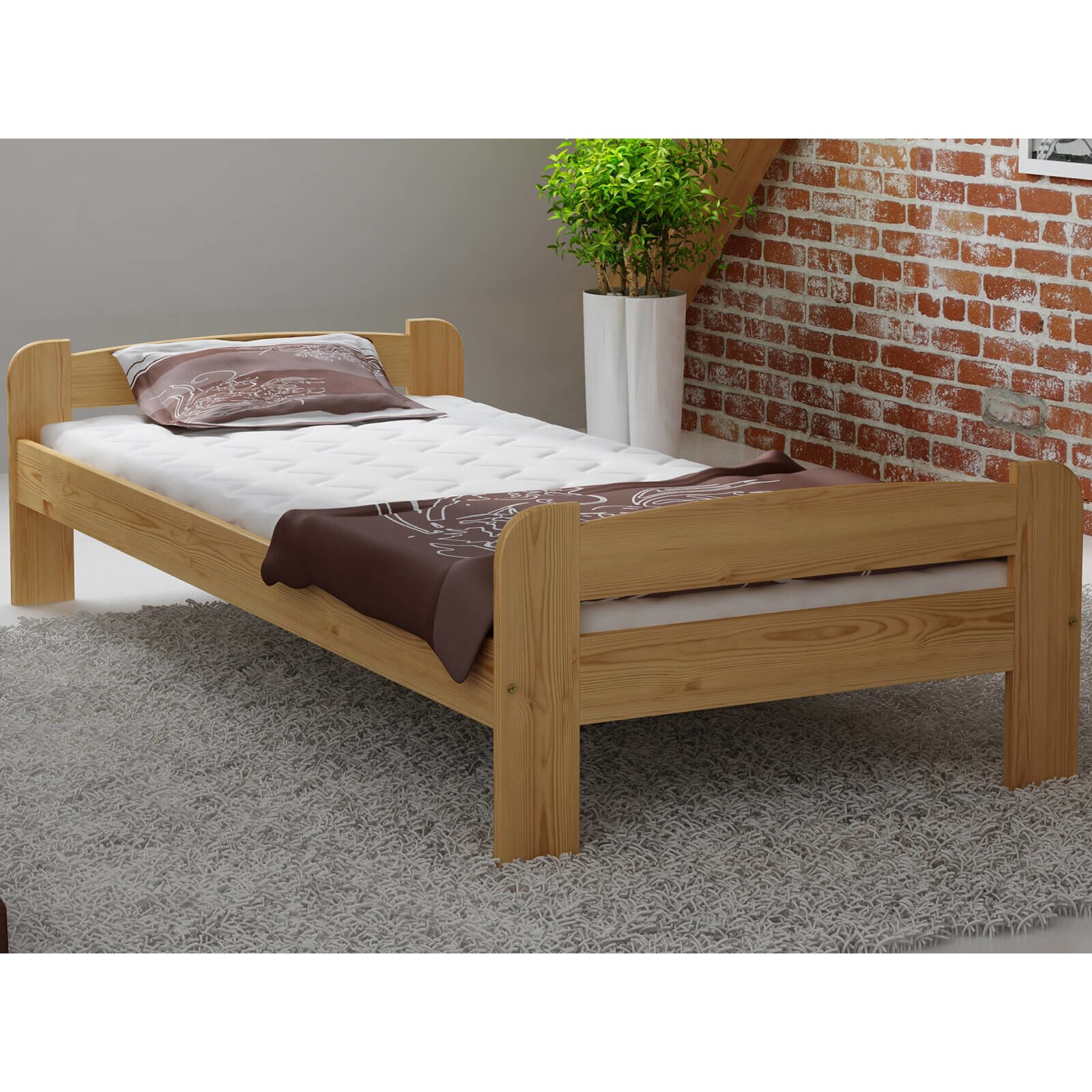 Pat din lemn Ania 90x200 PIN - eMAG.ro
