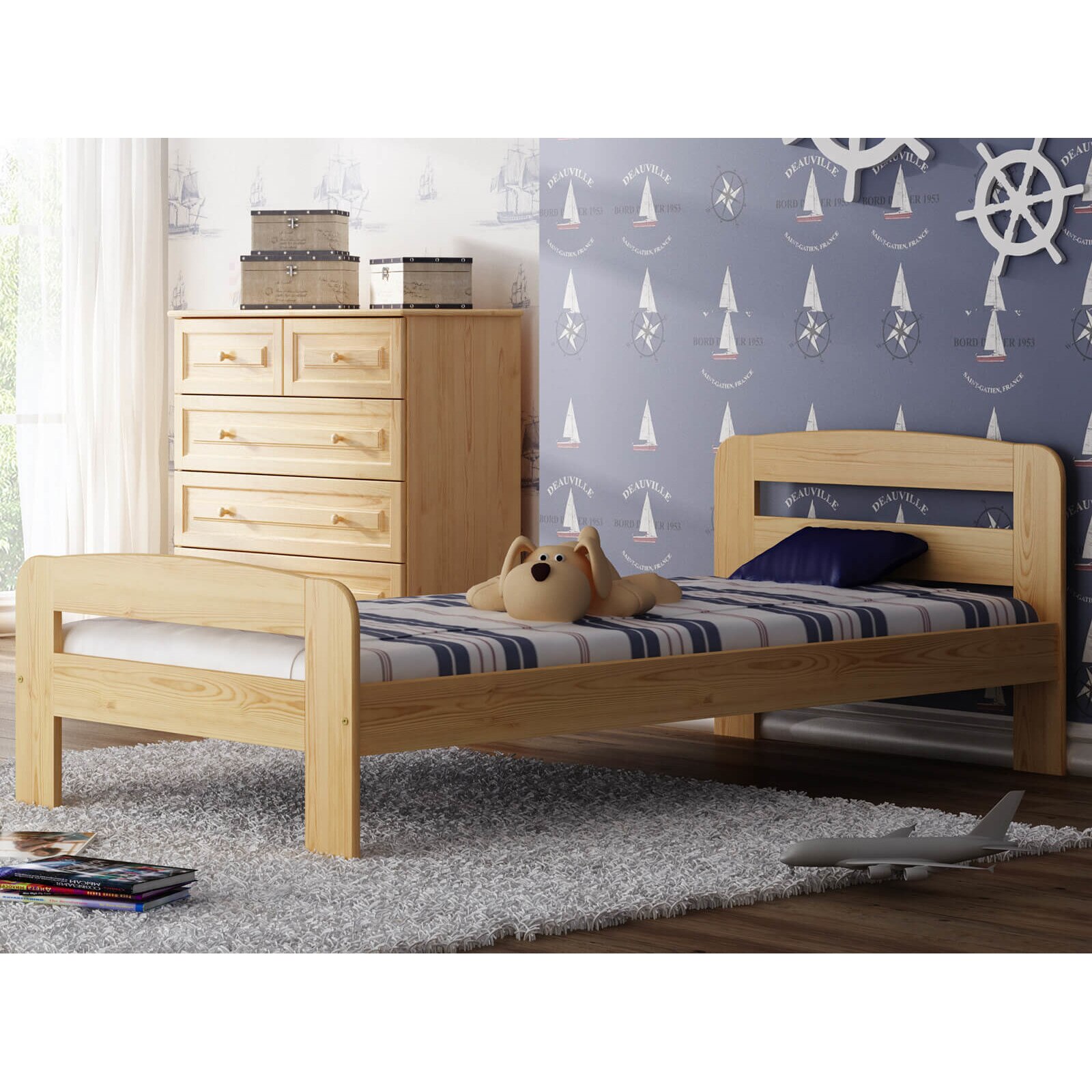 Pat din lemn Klaudia 90x200 - eMAG.ro