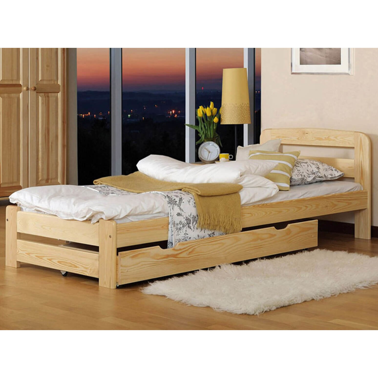 Pat din lemn Lidia 90x200 PIN - eMAG.ro