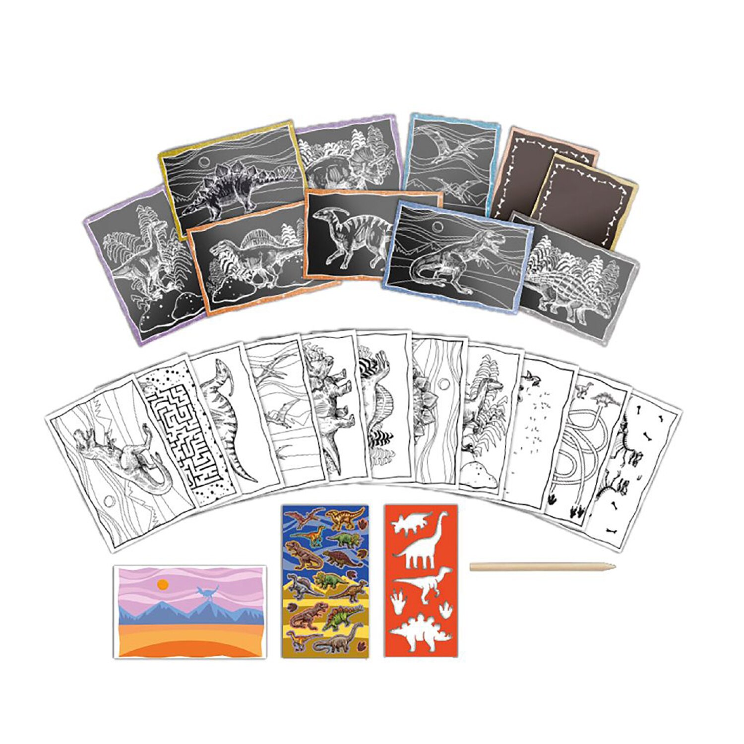 Set scratchbook, Totum, Dinozauri, 25 piese - eMAG.ro