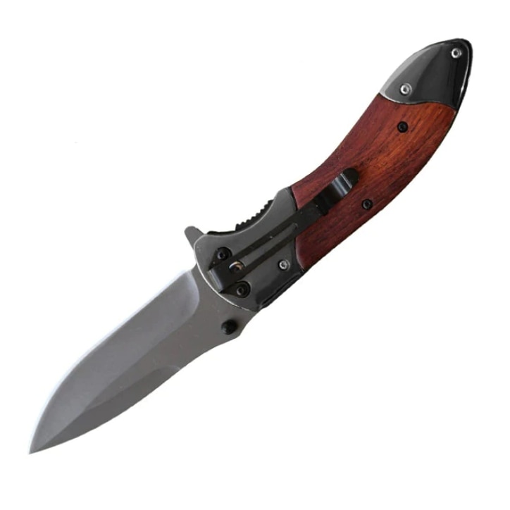Cutit Briceag cu Lungime 22 cm, Lama din otel, Maner din lemn, Maro ...