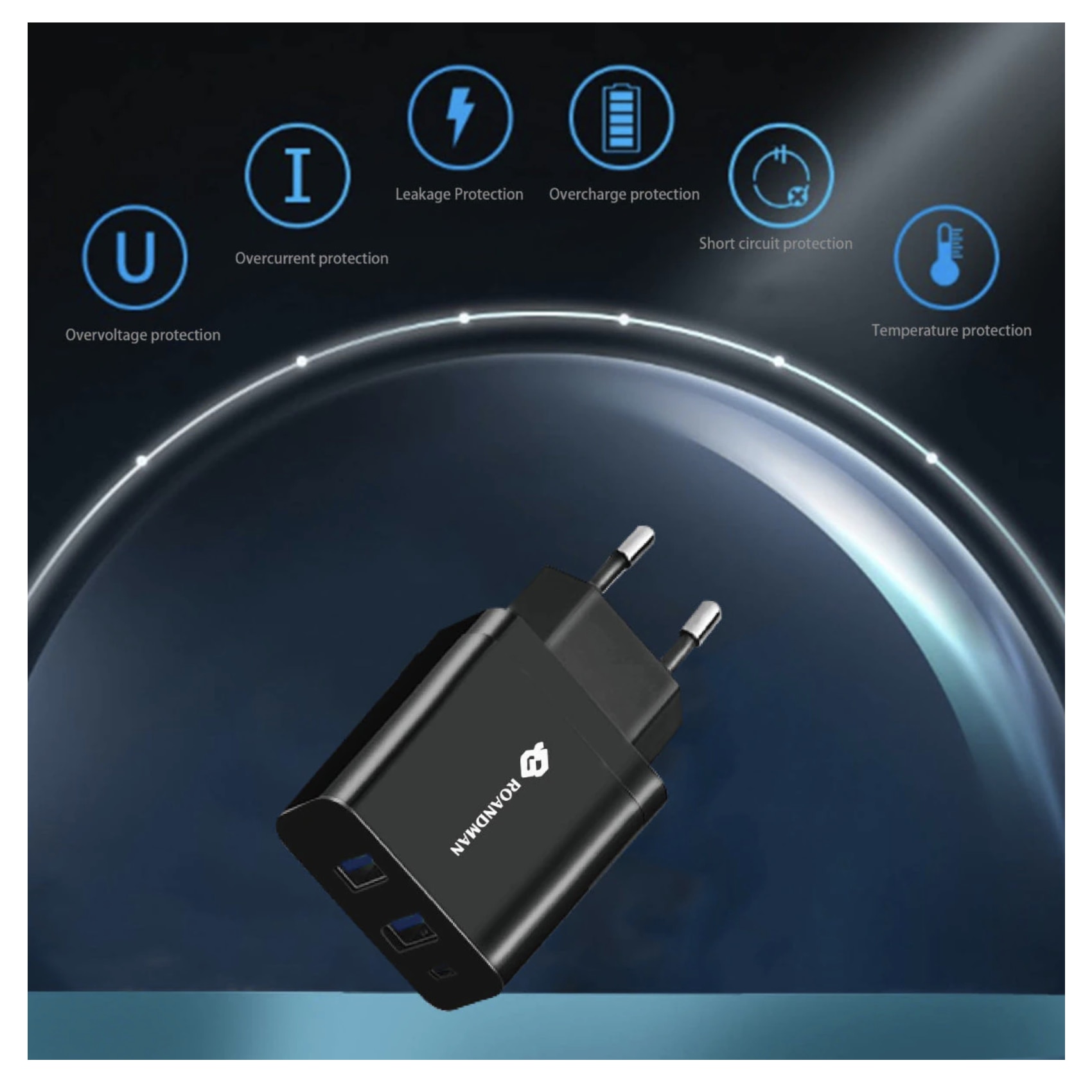 Adapter / töltő 2 x USB gyorstöltéssel, fekete, TCL-BBL4960 - eMAG.hu