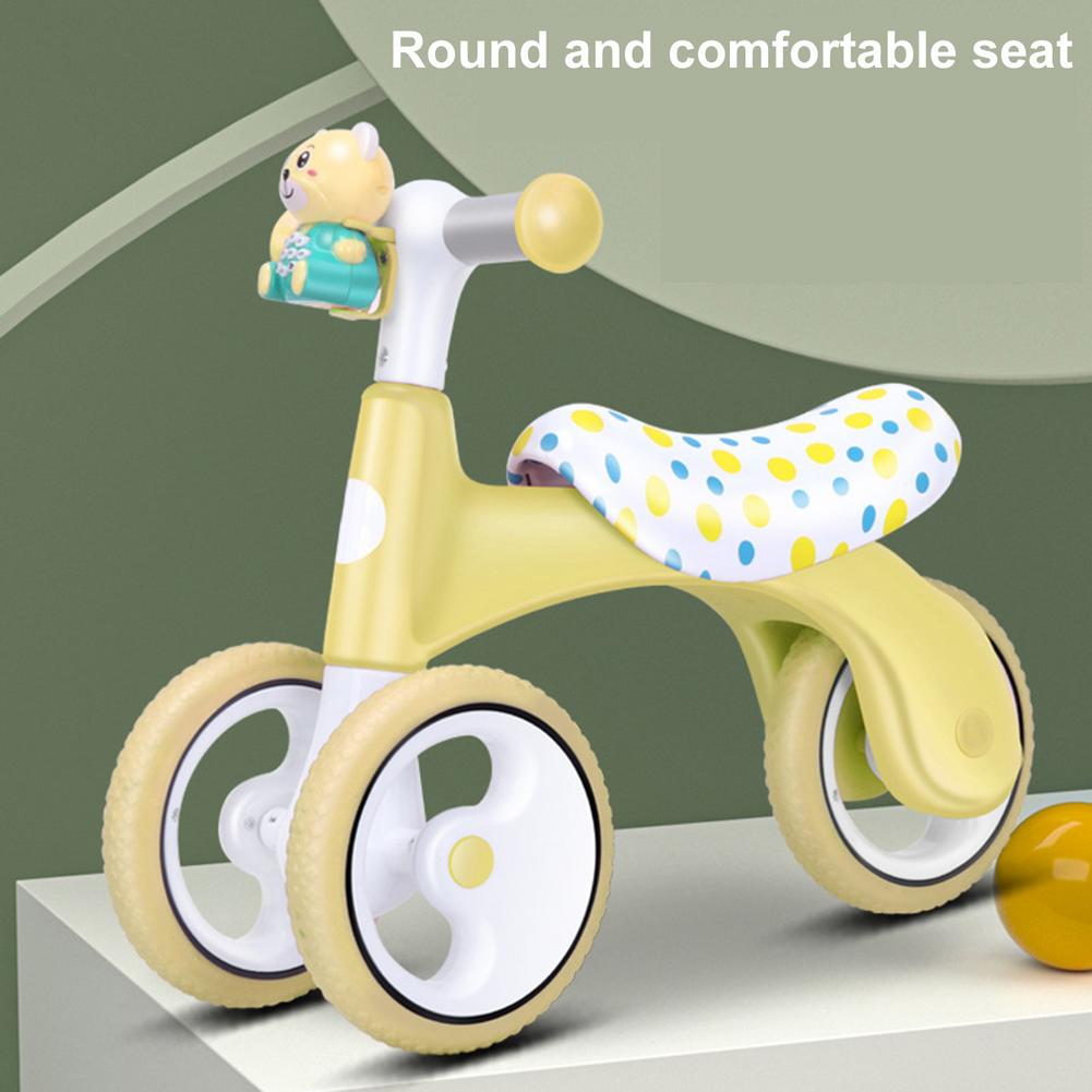 Bicicleta fara pedale cu roti silentioase - Galben - eMAG.ro