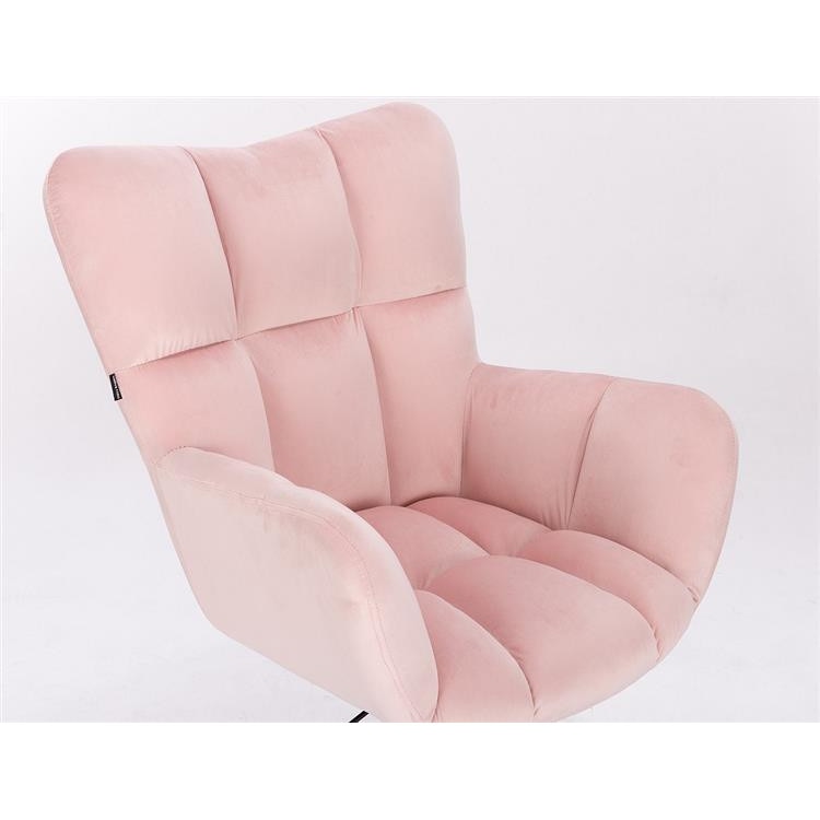 Scaun de birou, Votana, HR650K, Roz Pudra, Catifea, 48x40x98 cm - eMAG.ro