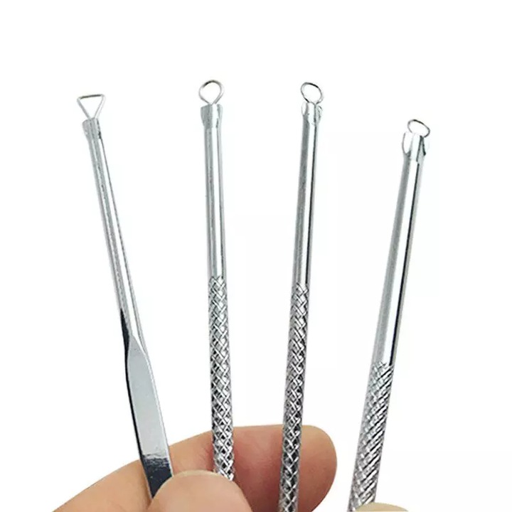 Set 4 Pensete pentru Extractie Puncte Negre, Cosuri, Acnee, Comedoane ...