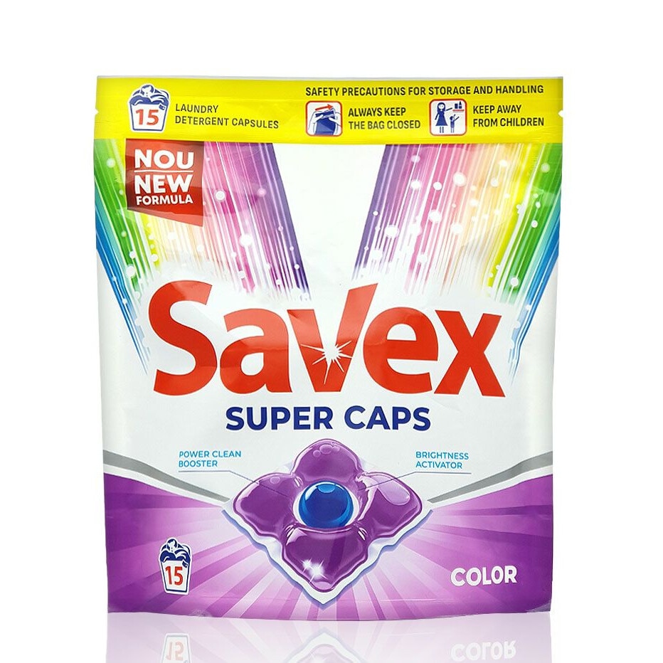 Detergent Capsule Savex Super Caps Color, 15 Capsule - eMAG.ro