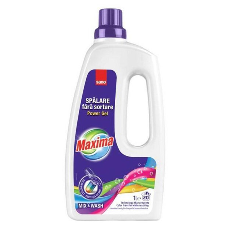 Set 2 x Detergent de Rufe Lichid Sano Maxima Power Gel Mix & Wash ...