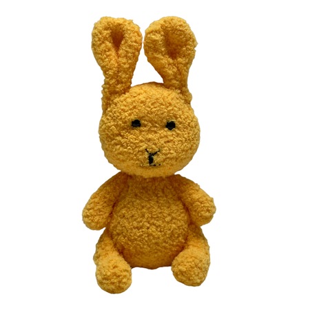 Iepuras de plus, tricotat manual, galben, 16 cm - eMAG.ro