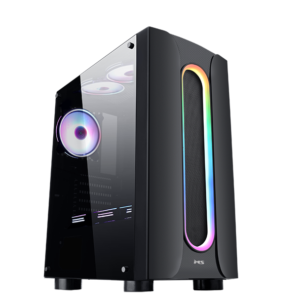 Carcasa computer, MS, Armor V310, ATX, Negru/RGB - eMAG.ro