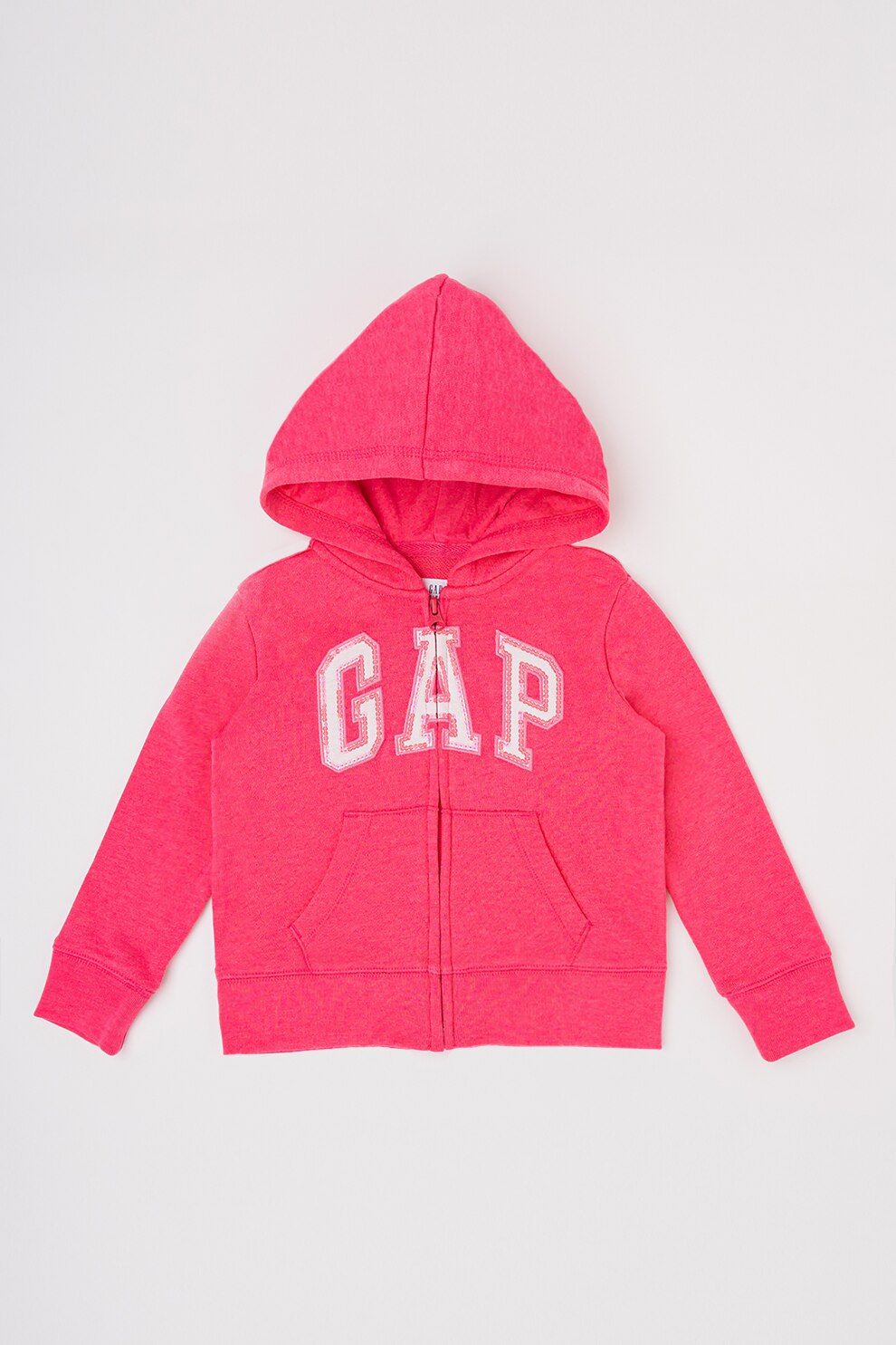 GAP, Hanorac cu fermoar si aplicatie logo cu paiete, Fucsia, 150 CM ...