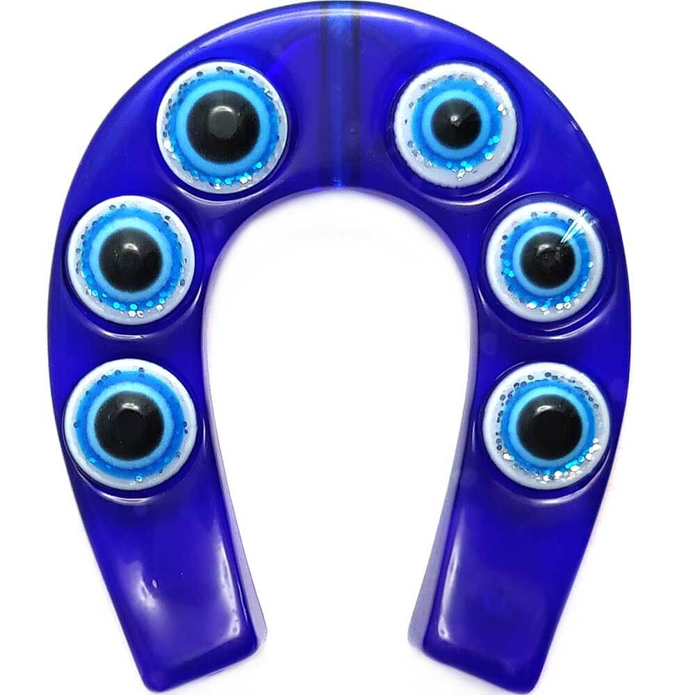 Magnet frigider in forma de potcoava si ochiul norocos albastru, simbol ...
