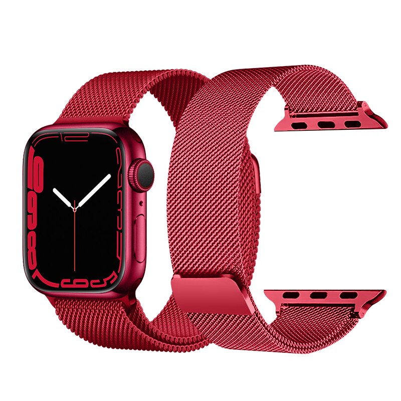 Milanese Loop MTP fémszíj, Apple Watch 7-tel kompatibilis, Alfa Red, 45 ...