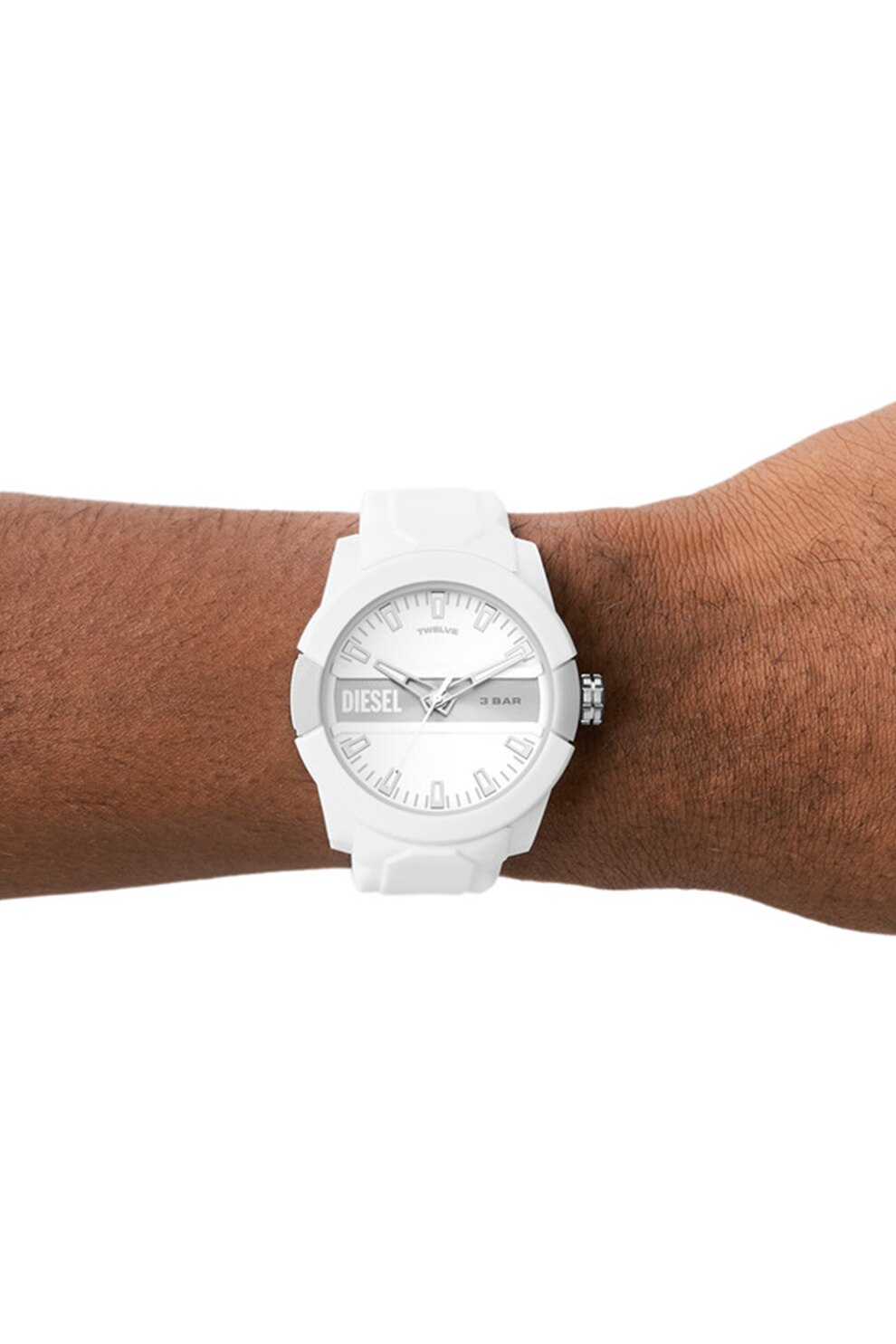 Diesel, Ceas cu o curea de silicon, Alb optic - eMAG.ro