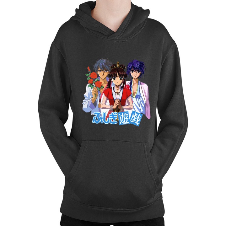 Детски суичър Fushigi Yuugi Tamahome Yuuki Nuriko Dozaanimata, Черен ...