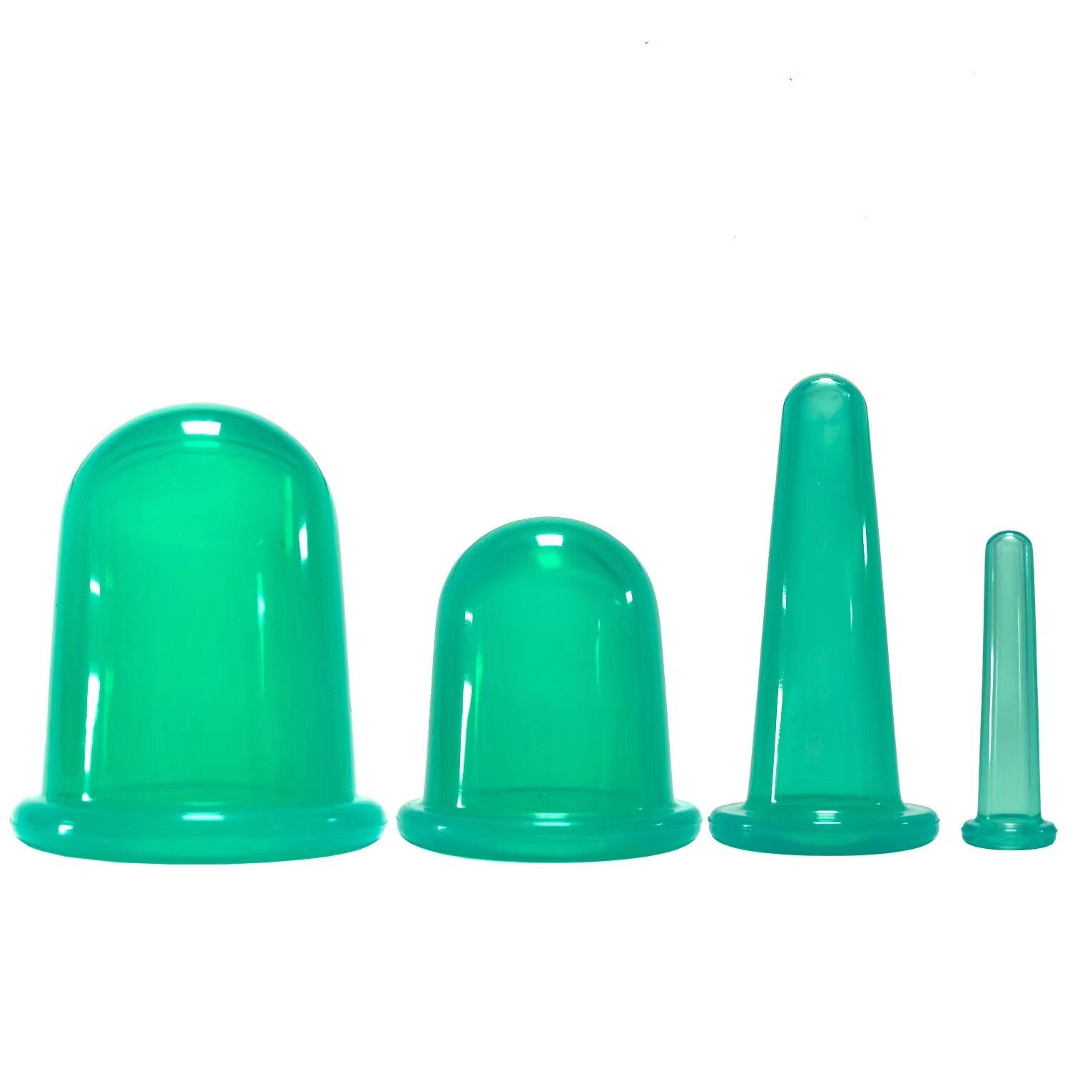 Set 4 ventuze pentru masaj, silicon, verde - eMAG.ro