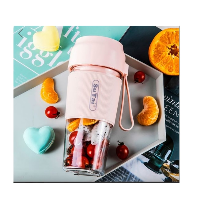 Mixer portabil, 450ml, 35W, USB, Roz - eMAG.ro