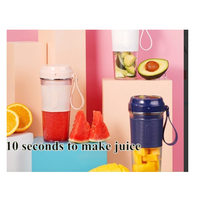 Mixer portabil, 450ml, 35W, USB, Roz - eMAG.ro