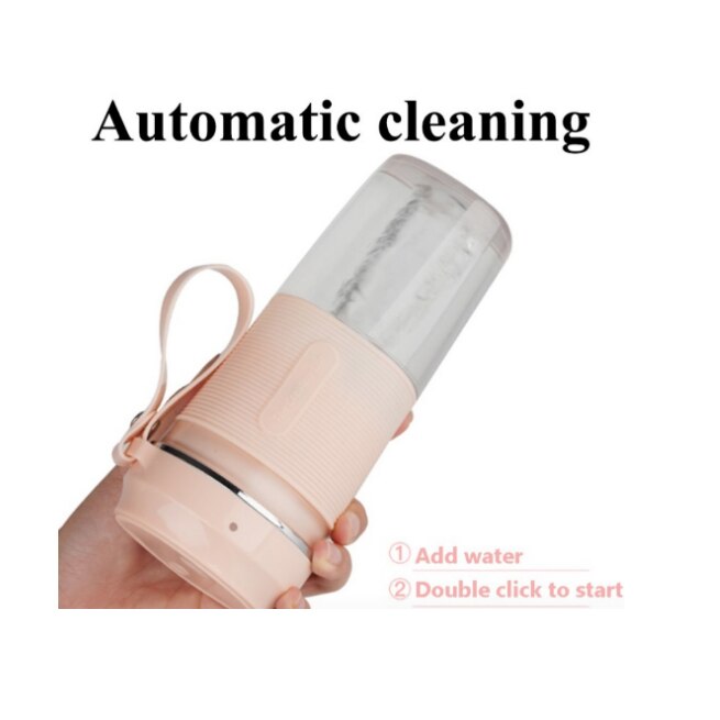 Mixer portabil, 450ml, 35W, USB, Roz - eMAG.ro