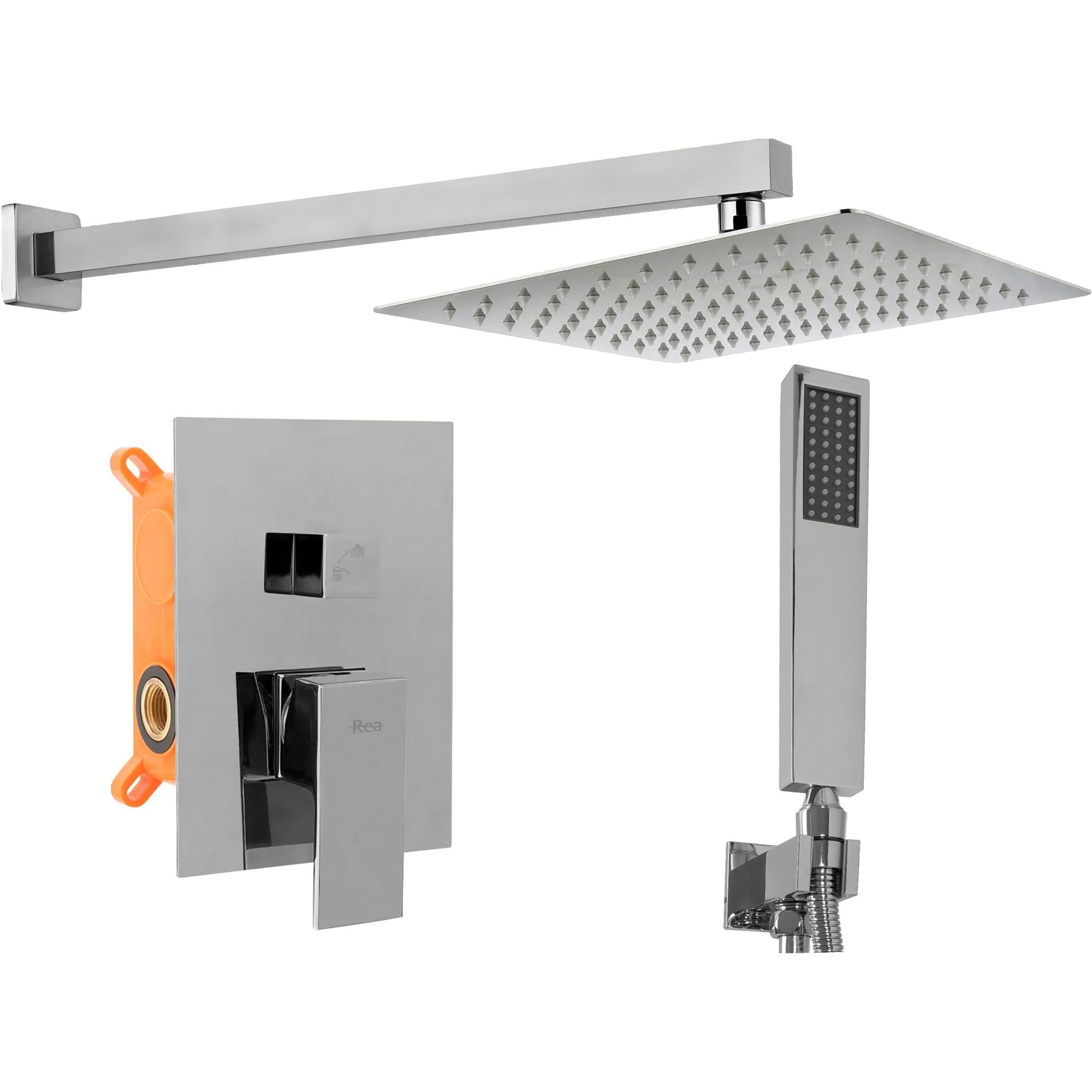 Set de dus Incastrat Rea Fenix Chrome - eMAG.ro