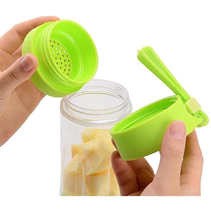 Mini blender portabil, Multifunctional, 6 lame, 380 ml, Verde - eMAG.ro